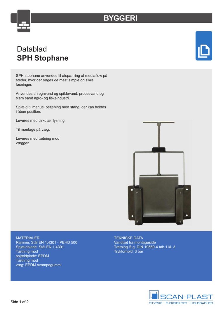 Square Knife Gate Valve SPH - Scan-Plast
